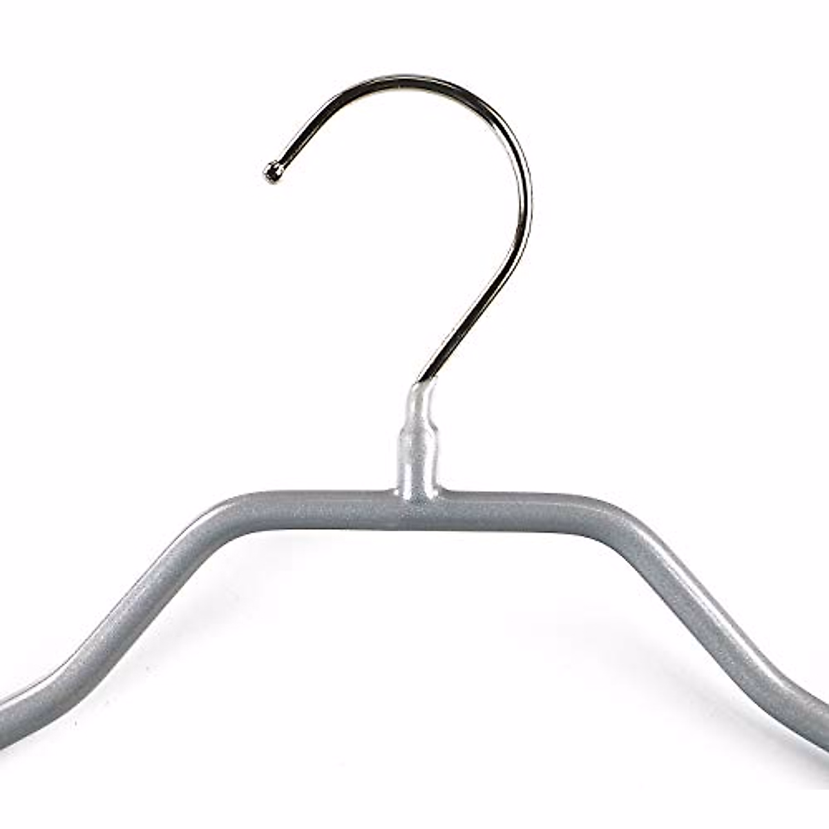 Mawa by Reston Lloyd BodyForm Series Non-Slip Space-Saving Extra Wide Clothes Hanger For Jackets, Suits & Coats, Style 46/L , Set of 6, Silver