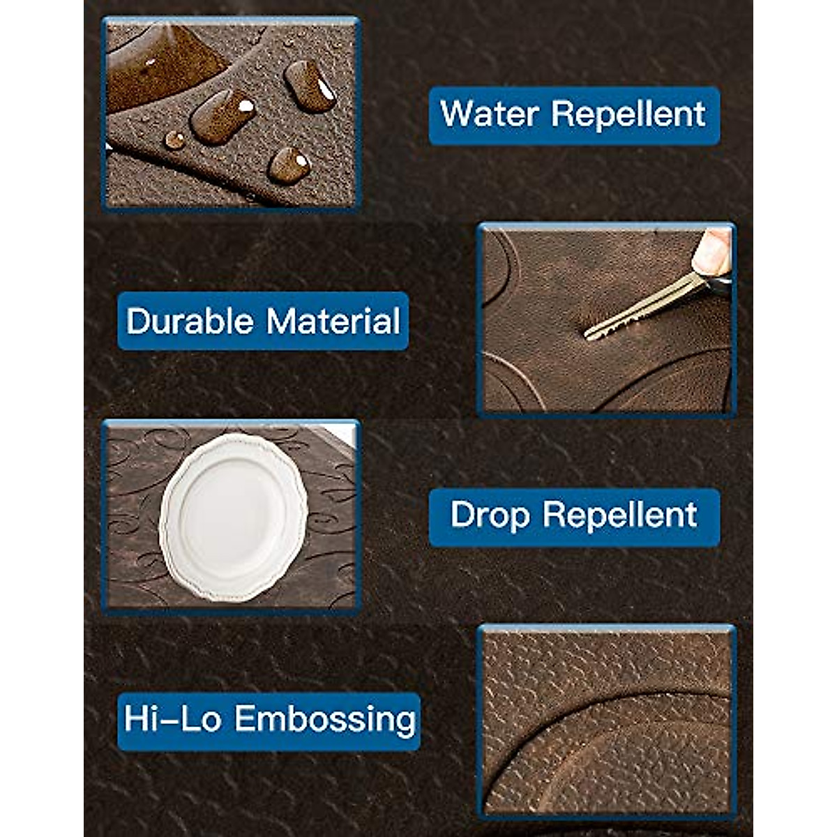 Floral Kitchen Floor Mats Cushioned Anti Fatigue for House 1/2 Inch Thick Non-Slip Kitchen Rugs and Mats Foam Standing Mat in Front of Sink, Office