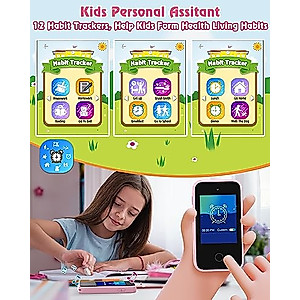 dancingcow Kids Smart Phone for Girls Ages 3-7, Kids Cell Phone Toy with Dual Camera for 3 4 5 6 7 Years Old Girls Birthday Gift, Toddler Play Phone with Learning Games for Boys (Pink)
