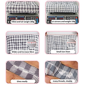 BUENA DECOR Kitchen Chair Cushions with Ties, Set of 2 Buffalo-Checked Dining Chair Pads Seat Cushions for Kitchen Chairs, 16x16 inches Buffalo-Plaid Christmas Decoration (Grey & White), (BD893569-2)