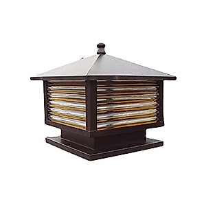 JSBDPHW European Style LED Pillar Lamp Outdoor Courtyard Garden Column Light Waterproof IP65 Aluminum Square Post Light Villa Fence Gate Decoration Landscape Light