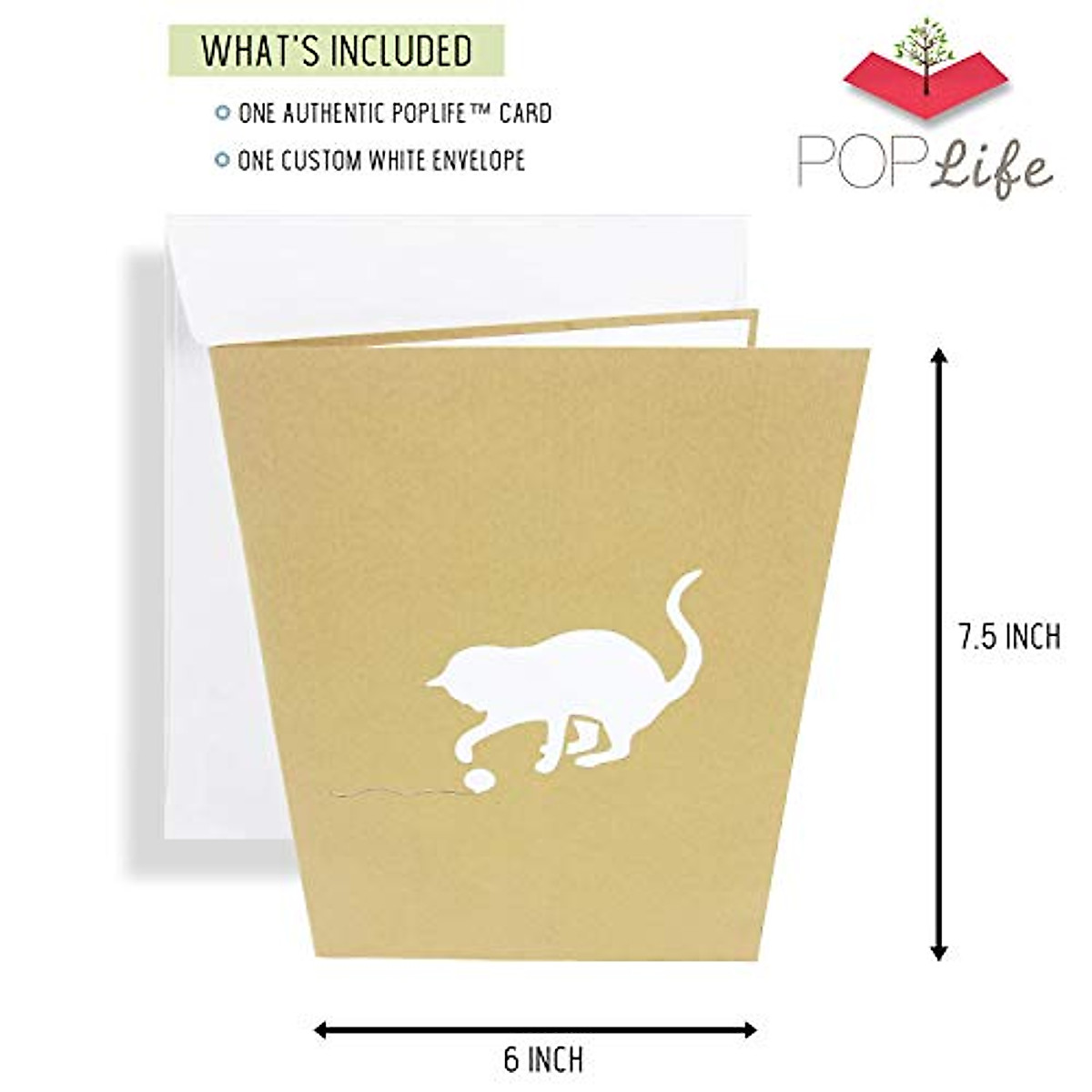 PopLife Cats Playing on Couch Pop Up Greeting Card 3D Pop Up Greeting Card - Cat Lover Card, Teacher Card, Funny Kids Card - Folds Flat for Mailing - Mothers Day Card, Birthday Card, Get Well Card