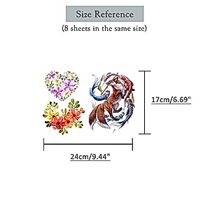 Roarhowl Extra Large Temporary Tattoo for Women Girls Sexy tattoo Flower Waterproof Fake Tattoos fake Tattoo