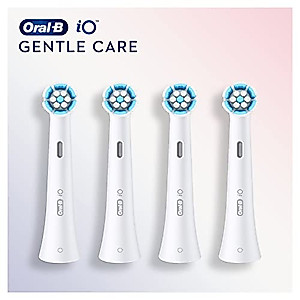 Oral-B iO Gentle Care Electric Toothbrush Head, Twisted & Angled Bristles for Deeper Plaque Removal, Pack of 4, Suitable for Mailbox, White