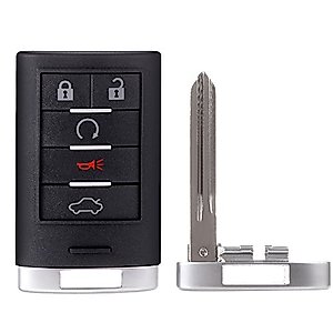 ECCPP 1x Replacement for Uncut Keyless Entry Remote Control Car Key Fob Shell Case for 05-14 Cadillac CTS/STS