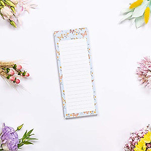 Peach Tree Shade Magnetic Notepads, 6-Pack 60 Sheets Per Pad 3.5” x 9”, Flower Patterns, for Fridge, Kitchen, Shopping, Grocery, To-Do List, Memo, Reminder, Book, Party, Stationery, (Floralnotes)