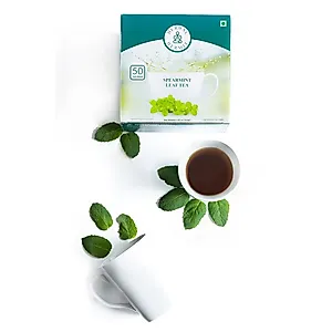 Spearmint Tea (50 Tea Bags) with Natural Spearmint Leaves Herbal Tea in Caffeine Free Easy to Use Tea Bags