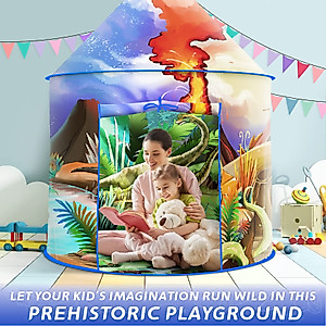 Dinosaur Play Tent for Kids - Pop Up Adventure Tent for Indoor and Outdoor Play