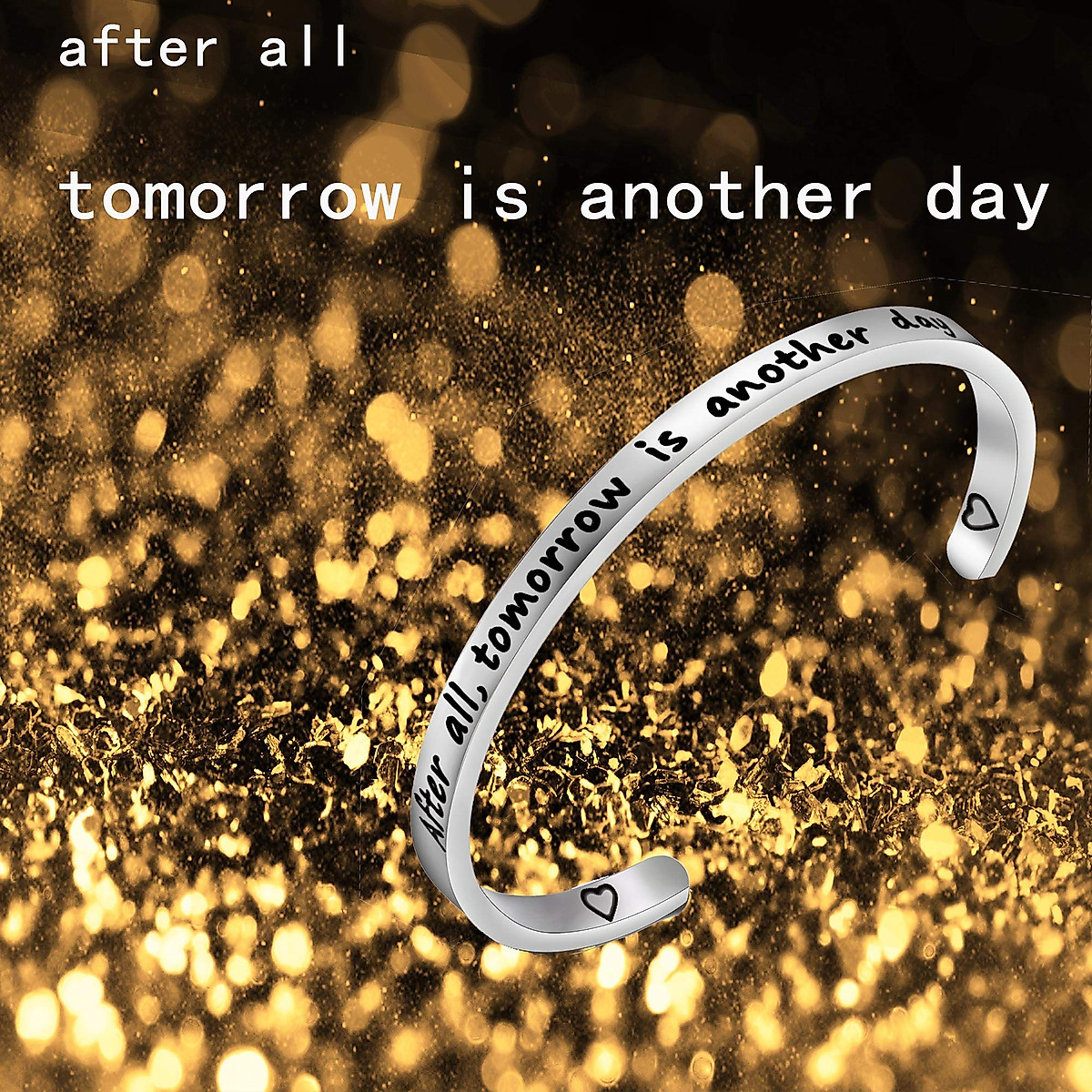 TGBJE After All Tomorrow Is Another Day Cuff Bracelet Inspired By Gone With The Wind Scarlett Quote Jewelry Famous Movie Inspirational Quote (Tomorrow)