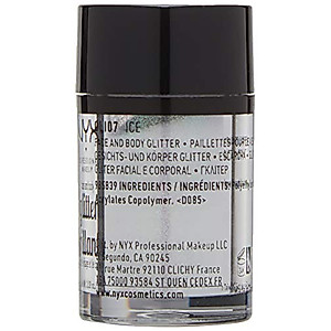NYX PROFESSIONAL MAKEUP Face & Body Glitter, Ice (Pack of 2)