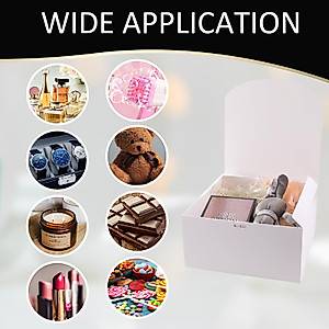 LWYMX 12 Pack White Gift Boxes with Lids, Gift Boxes with lids bulk, Bridesmaid Proposal Box with Ribbon, Gift Boxes for Wedding, Birthday,Baby Shower and the other Parties.(White 10''x 8'' x 4'')
