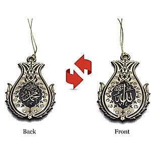 Modefa Turkish Islamic Prayer Rug | Soft Velvet Janamaz Praying Carpet | Muslim Praying Mat for Men & Women Ramadan or Eid | with Car Hanger | Classic Elegant Swirl (Green)