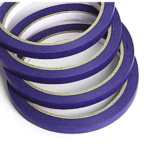 SBYURE 6 Pack 0.27 Inch Blue Painters Tape,Easy Removal Thin Narrow Finishing Masking Tape Painting Tape Wall Tape,Good Adhesive and No Residue,132 Yards