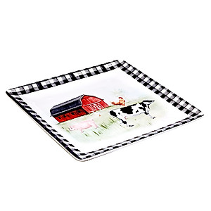 Certified International On The Farm Square Platter Large