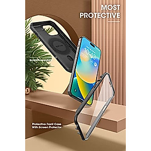 SUPCASE Unicorn Beetle Pro Mag Case for iPhone 14 Pro Max 6.7", Compatible with MagSafe Full Body Rugged Case with Built-in Screen Protector & Kickstand & Belt-Clip (Black)