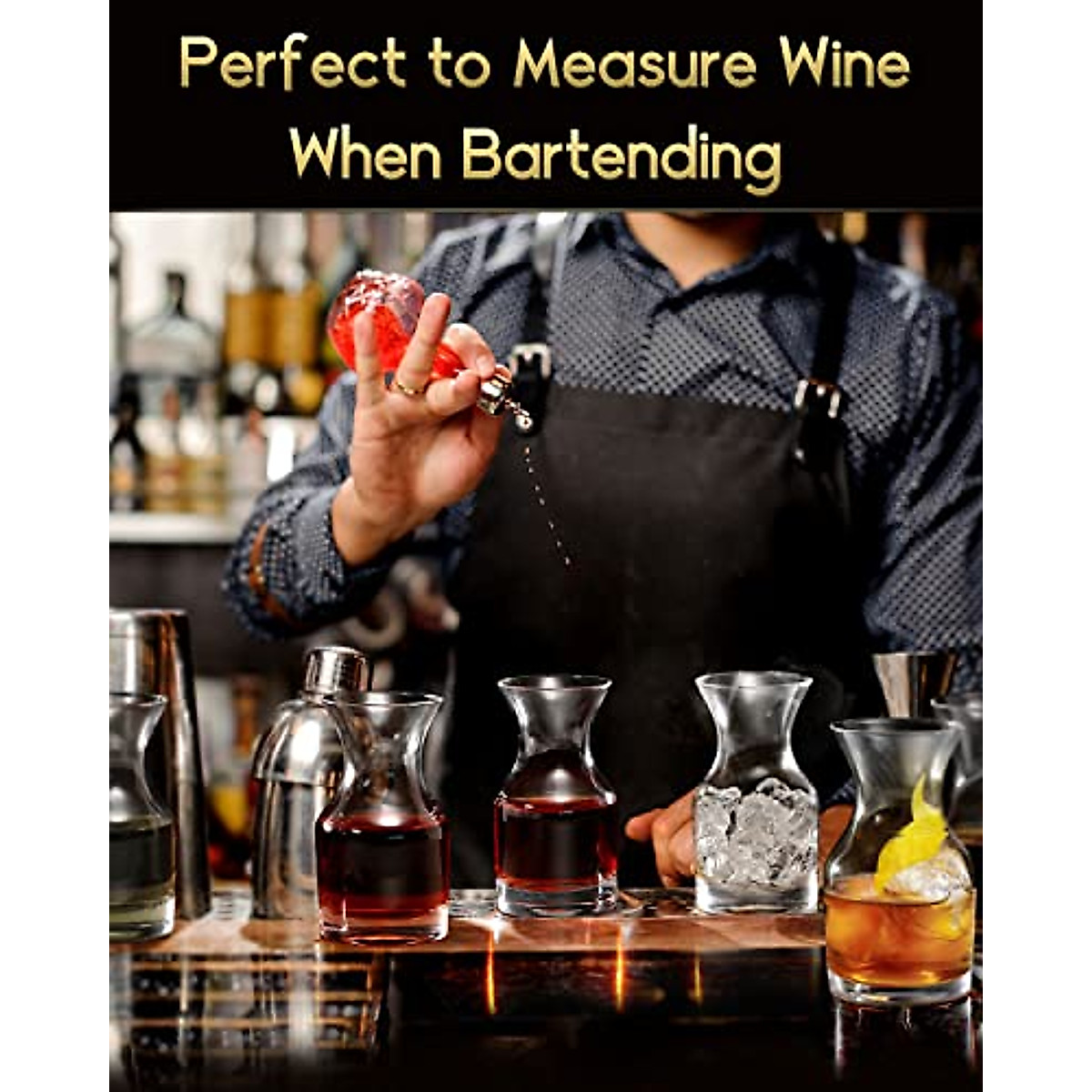 NUTRIUPS Mini Carafe Mini Individual Wine Carafe Single Serving Glass Wine Carafes Set Glass Mini Carafe Decanters Small Individual Wine Decanter (Set of 6 8.5oz)