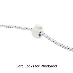 uxcell Travel Clothesline, Portable Clothesline with 12 Clothespins, 1.85M/6.07ft Windproof Stretchy Elastic Laundry Clothes Line for Backyard Hotel Camping Indoor Outdoor, White