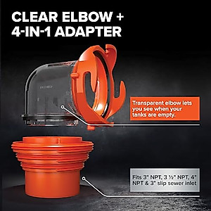 ﻿﻿Camco RhinoEXTREME 20-Foot Camper / RV Sewer Hose Kit - Premium Sewer Kit - Pre-Assembled & Ready-to-Use - Includes 4-in 1 Dump Station Adapter & Storage Caps - Crush & Abrasion Resistant (21012)