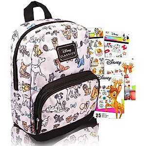 Fast Forward New York Disney Cats and Dogs Preschool Backpack for Kids, Toddlers 5 Pc School Supplies Bundle with 10 inch Mini Backpack, Stickers Featuring 101 Dalmatians, Aristocats, Lady the Tramp