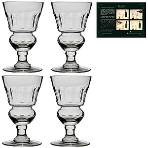 ALANDIA Original Absinthe Glasses Set of 4 | With Reservoir | Mouthblown Glass (not pressed)