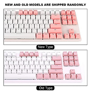 Kafuty-1 Mechanical Gaming Keyboard,Wired USB Computer Gaming Keyboard,87 Keys Mixed Light Mechanical Keyboard for Desktop/Laptop,Mechanical Blue Switch,Plug and Play(#2)