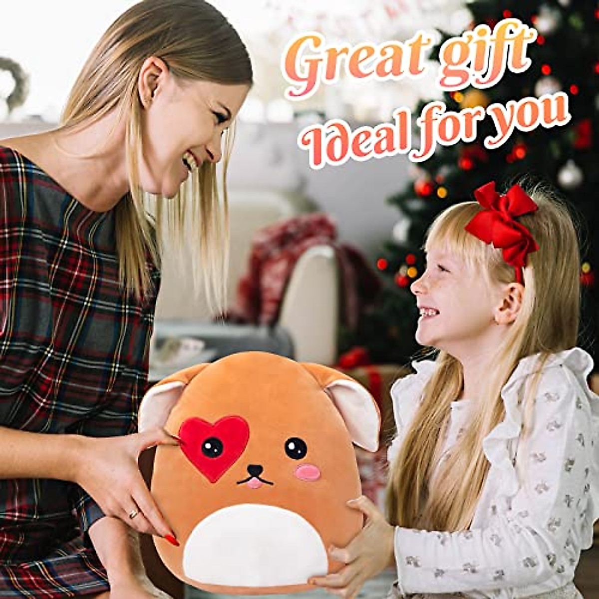 CozyWorld Puppy Dog Plushie Stuffed Animals Plush Pillow Soft Cuddly Toy Heart Love You Dog Valentine’s Birthday Gifts for Boys Girls 11.5 Inch