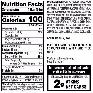 Atkins Endulge Chocolate Caramel Mousse Bar, Dessert Favorite, 1g Sugar, High in Fiber, 5 Count