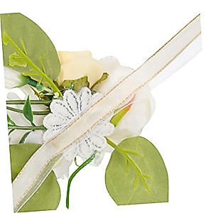 BESPORTBLE 1 Set Wrist Flowers and Corsages Bridesmaid Bracelets Wedding Decor Purple Bracelets Wedding Supplies Corsage Wristlet Band Boutonniere Silk Flower White Bridegroom Corsage Roses