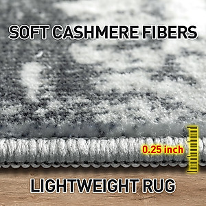 8x10 Area Rugs Washable Rug: Large Modern Abstract Living Room Rug Soft Anti-Skid Thin Carpet Indoor Floor Non-Shedding Carpets for Bedroom Dining Farmhouse Nursery Home Office Black Grey Gold