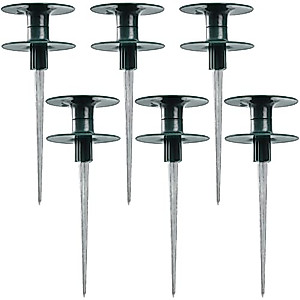 Coloch 6 Pack Hose Guard Stake, 10 Inch Garden Hose Guide Spike Zinced Metal Spike with Heavy Spin Top, Keep Garden Hose Out of Flower Beds for Plant Protection, Greenhouse, Yard Lawn