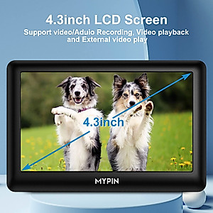 Video to Digital Converter, 4.3" AV Video Capture Box/Video Player, Record Video from VHS, HI8, Camcorder, Set Top Box or Any Source, Analog Video to Digital Converter, Built-in Stereo Speakers Mic-in