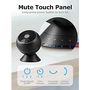 13 Inch Mid-size Cooling Fan Air Circulator, Oscillating Fan with Remote Control Portable Quiet for Home Office Use, KH-F533B, 13x10.4x10.4 in