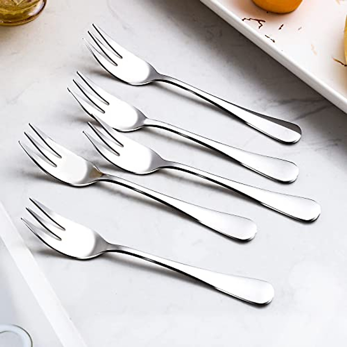 Dessert Forks Set of 12, 5.5Inches, Stainless Steel Cocktail Forks, Appetizer Small Forks, Fruit Salad Forks for Party, Hotel, Restaurant，Dishwasher Safe