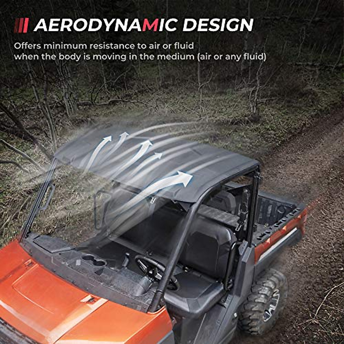 KEMIMOTO Roof Top Hard Combination Sport Roof Top Compatible with Polaris Ranger XP 900/ 1000/ XP 1000/ 570 3-Seat Roof (NOT Fit 2016+ Full Size 570 Roll Bar Cage)