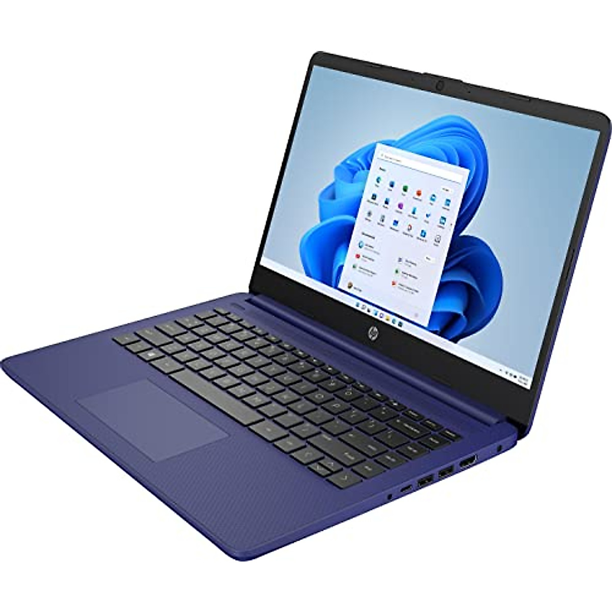 2022 Newest HP Stream 14" HD Laptop, Intel Celeron N4020(up to 2.8GHz), 8GB RAM, 128GB Space(64GB eMMC+64GB Card), 1-Year Office 365, WiFi, HDMI, USB-C, Webcam, Bluetooth, Windows 11S, Blue+JVQ MP