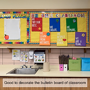 PATIKIL 2.3" x 16.4ft Bulletin Board Border, Scalloped Trim Strips Wall Decor for Locker Classroom Cork Poster Black Board White Chalkboard, Red