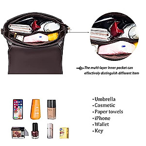 Top Handdle Satchel Handbags For Women - Fashion Print Shoulder Bag Color Blocking Crossbody Purse Leather Tote Handbag(Black)