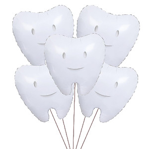 First tooth party balloons,white tooth balloon for first tooth party decoration Dental Student Graduation Party supplies/tooth Clinic decoration balloons