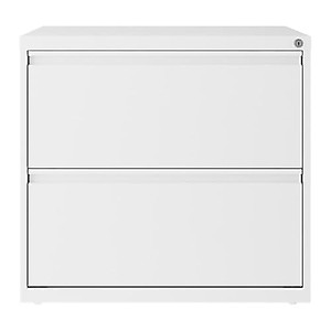 Hirsh 30" W 2 Drawer Metal Lateral File Cabinet Set White. Front to Back Rails, Fully Assembled