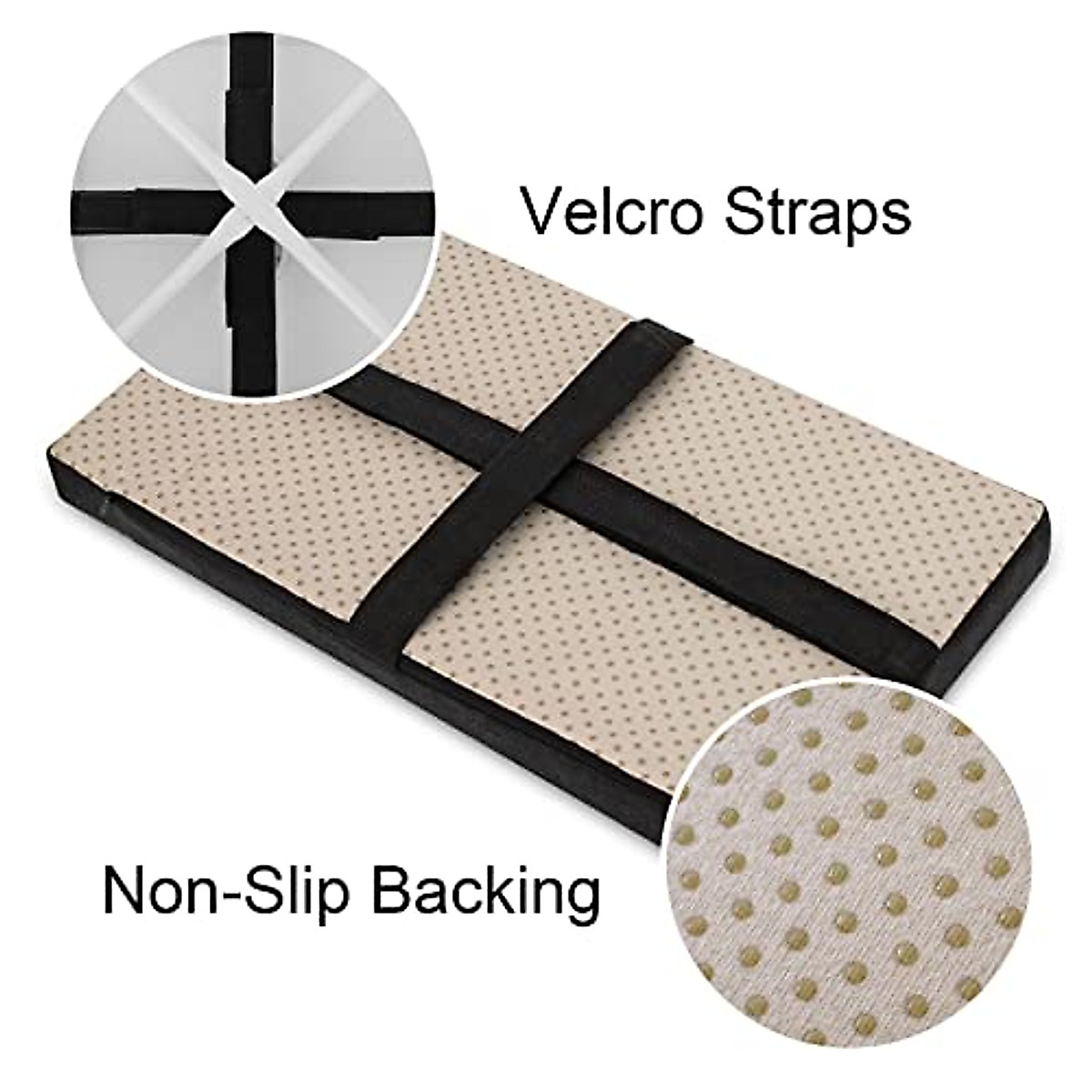 Tromlycs Saddle Stool Cushion Rectangular Bar Stool Seat Cushion Cover Rectangle with Velcro Strap Ties, 18x9.5 inches, 1 Piece, Black