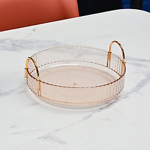 GTI Lazy Susan Organizer, 360 °Rotating Removable Lazy Susan with Handles, Lazy Susan Turntable for Cabinet, Table, Pantry, Kitchen, Countertop, Bathroom, Gold (1 Tier)