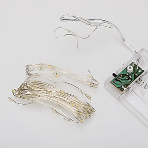 Fairy Lights Battery Operated, Mini Copper Wire String Lights, Full Star Colored Lights Battery LED String Lights Wedding Christmas Decoration Copper Wire String Lights Cake(5 meter with 50 lights)