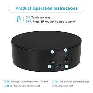 Bosgladek Motorized Rotating Display Stand, 5in/11lbs Load, 360° Rotating Platform for Jewelry Watch 3D Models Cake, Electric Spinning Display Stand for Live Show, Products Video shoot