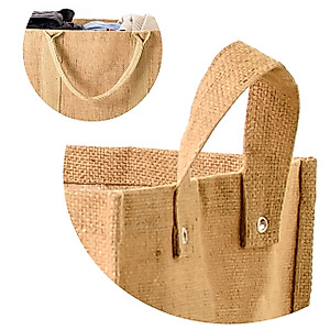 Utility Storage Tote Bag With Four Handles | Heavy Duty | Extra Large | 23’’L, 11’W, 13,5’’H’ Style-3 Natural Jute