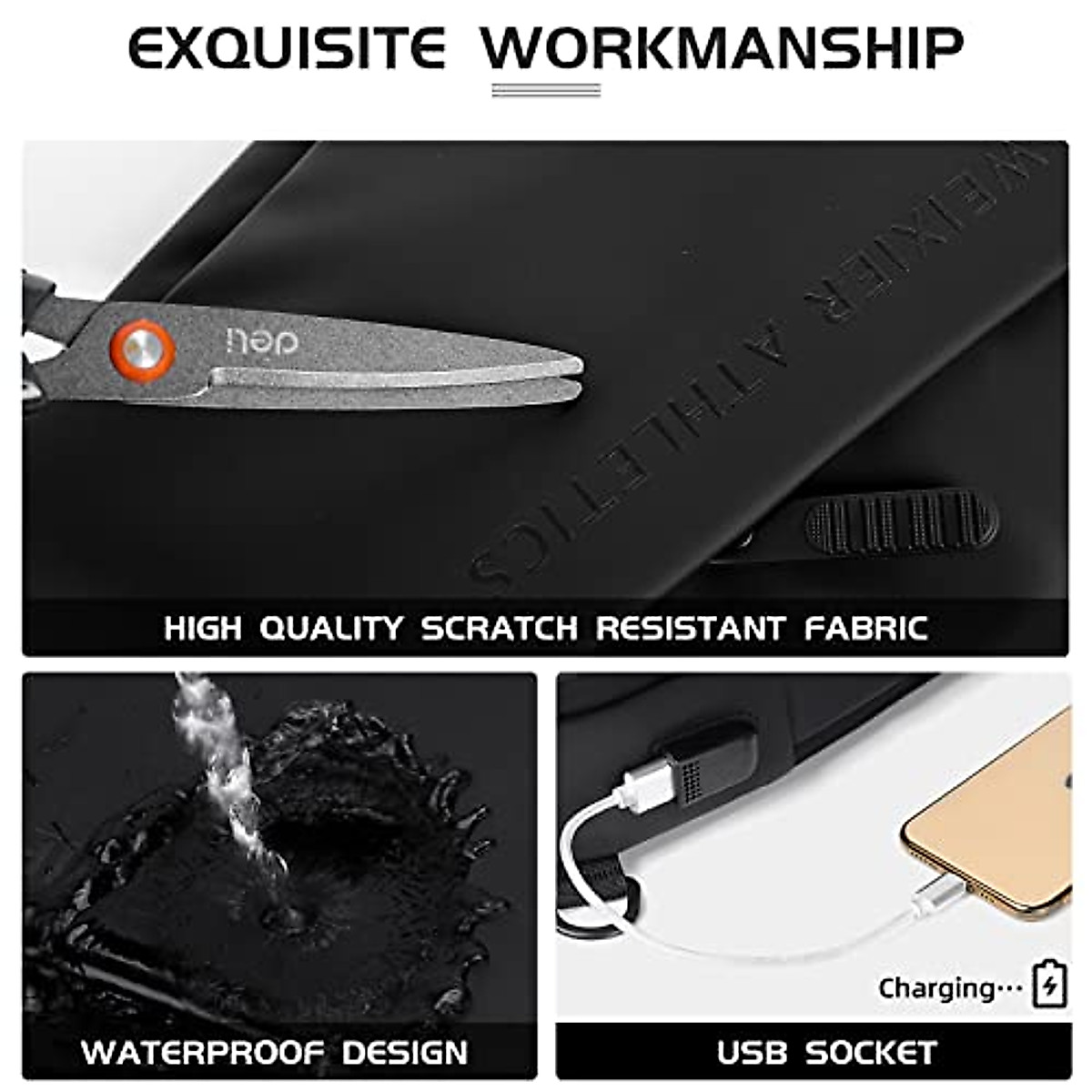 Konelia Crossbody Sling Bag Men Backpack Shoulder Bag Waterproof Chest Bag Backpack for Hiking Walking Biking Travel Cycling