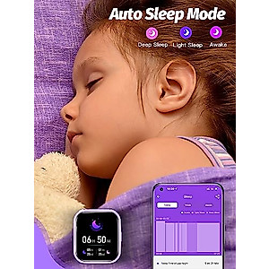 Butele Kids Smart Watch Girls Boys, Smart Watch for Kids Game Smart Watch Gifts for 4-16 Years Old with Sleep Mode 20 Sports Modes 5 Games Pedometer Birthday Gift for Boys Girls (Purple)