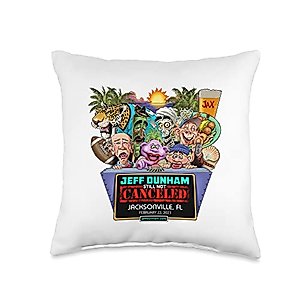 JEFF DUNHAM Jacksonville, FL (2023) Throw Pillow, 16x16, Multicolor