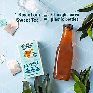 Southern Breeze Decaf Cold Brew Sweet Tea Original Iced Tea with Black Tea and Zero Carbs Zero Sugar, 20 Individually Wrapped Tea Bags, Pack of 4