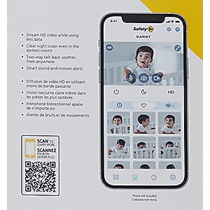 Safety 1st Connected 1080P WiFi Baby Monitor — Motion & Sound Notifications, Encrypted Hd Streaming from Anywhere, Advanced Night Vision, iOS and Android Compatible