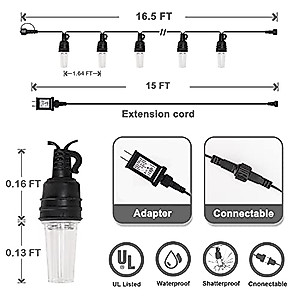 Afirst Snowflake Projection Christmas Lights - 10 Shatterproof Bulbs 31.5FT Decorative String Lights for Outdoor Indoor Patio Garden Party Lighting & Decoration